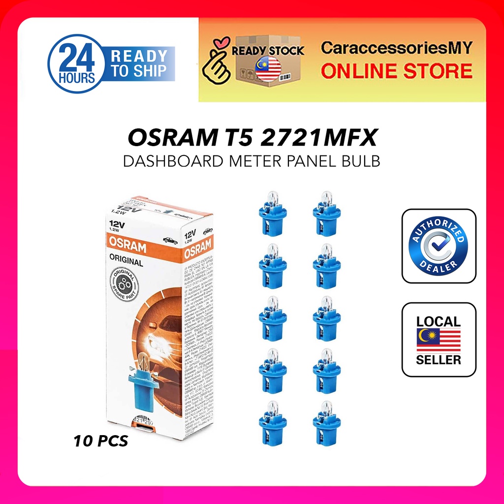 Osram 2721MFX T5 แผงแดชบอร์ดซ็อกเก็ตมิเตอร์ สีฟ้า PCB หลอดไฟรถยนต์ 12V ...