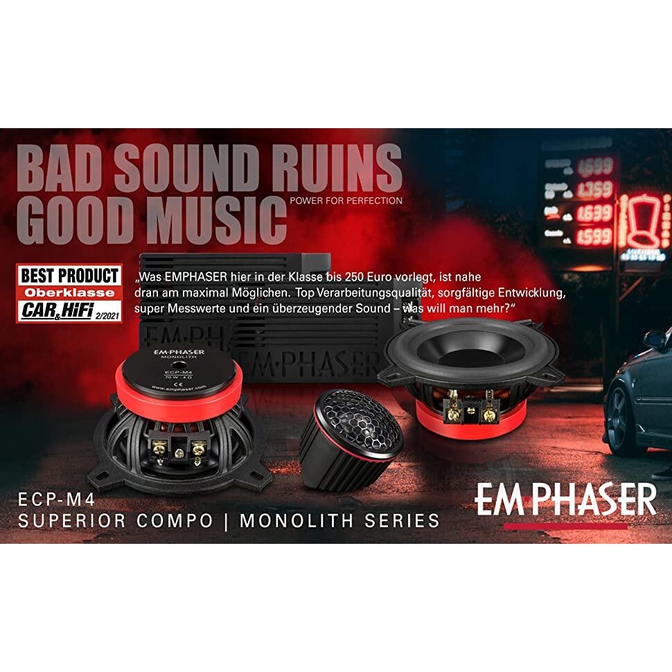 EMPHASER ECP-M4 Monolith ECP-M4 2-Way Compo 10 cm 2-Way Compo ระบบส่วนประกอบ 10 ซม. 70 วัตต์ ...