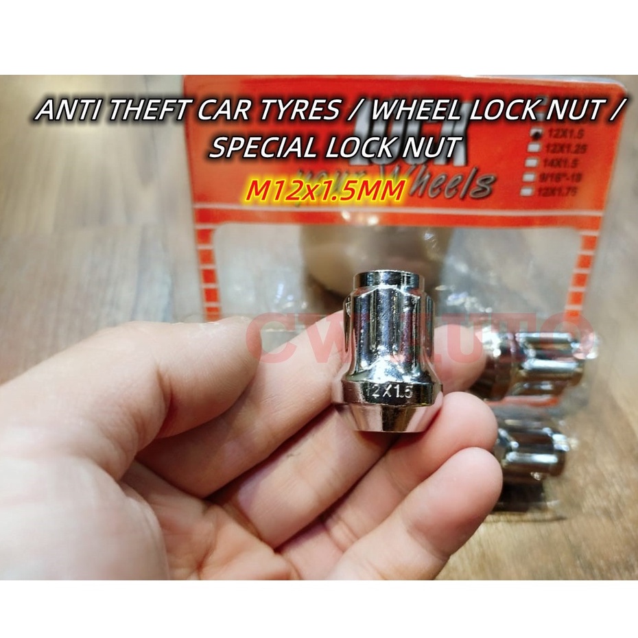 (น็อตล็อกล้อยางรถยนต์ 100%) น็อตล็อกล้อรถยนต์ ป้องกันการโจรกรรม M12X1.5 | Shopee Thailand