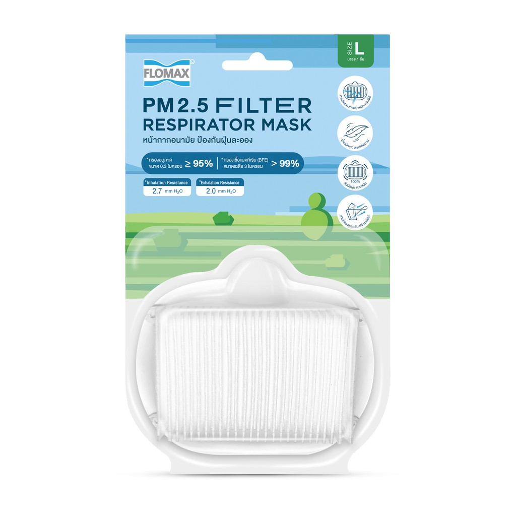 หน้ากากอนามัย KN95 FLOMAX หน้ากากป้องกันฝุ่นละออง PM2.5, เทียบเท่า N95 | Shopee Thailand