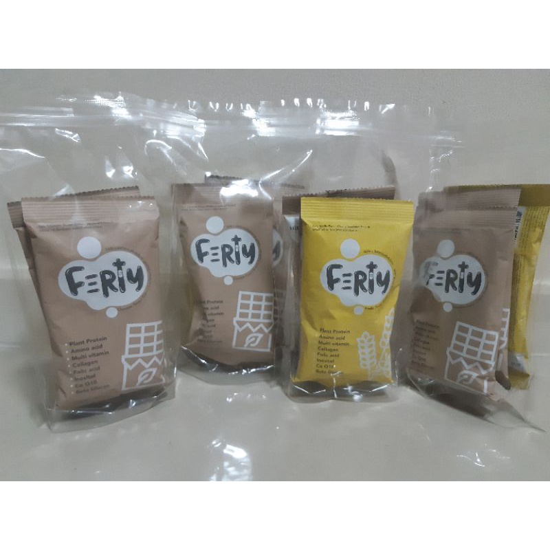 Ferty Protein โปรตีนferty 4แพค มี12 ซอง (มีรสช็อค8+นมข้าว4) | Shopee Thailand