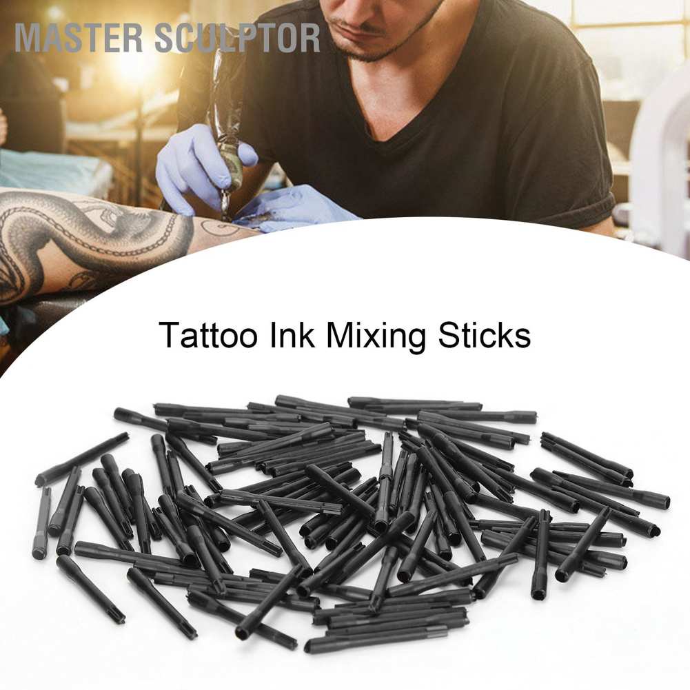 Master Sculptor 100pcs Tattoo Ink Mixing Sticks Mixer Machine Pigment ...