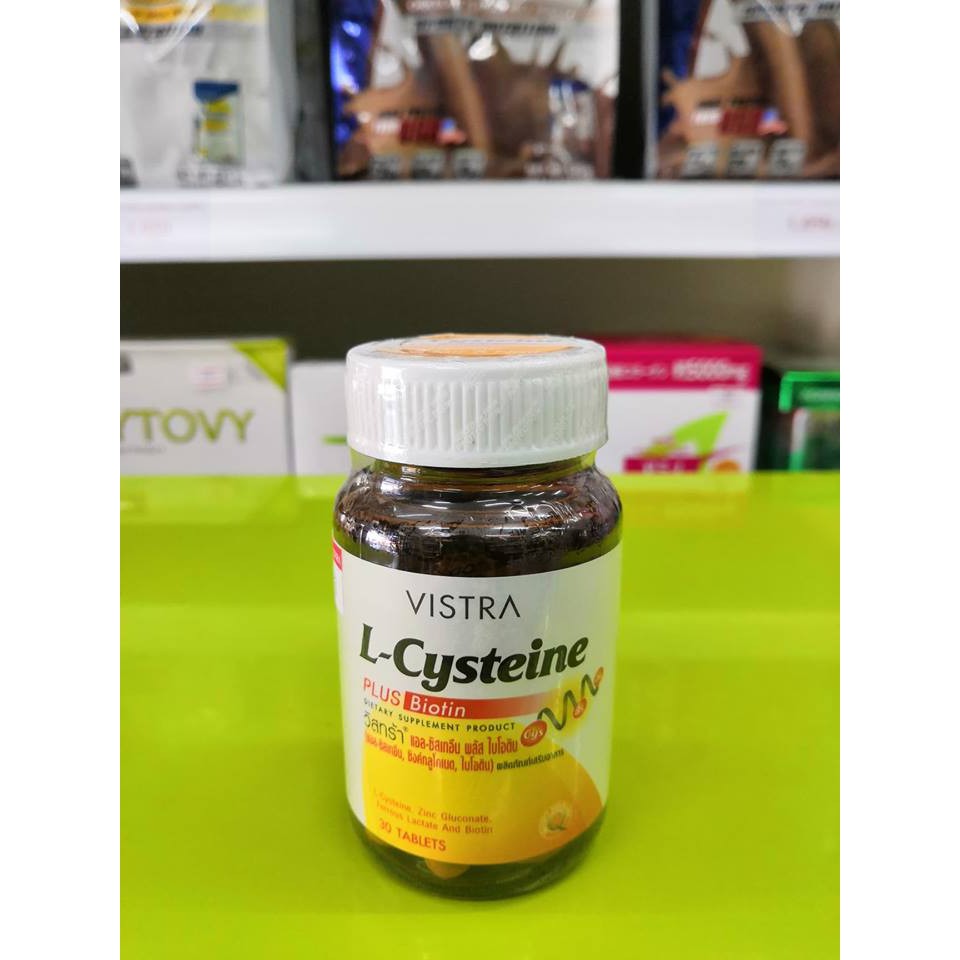 Vistra L Cysteine Plus Biotin 30 เม็ด มีสารอาหารเพื่อสุขภาพผมและเล็บที่ ...