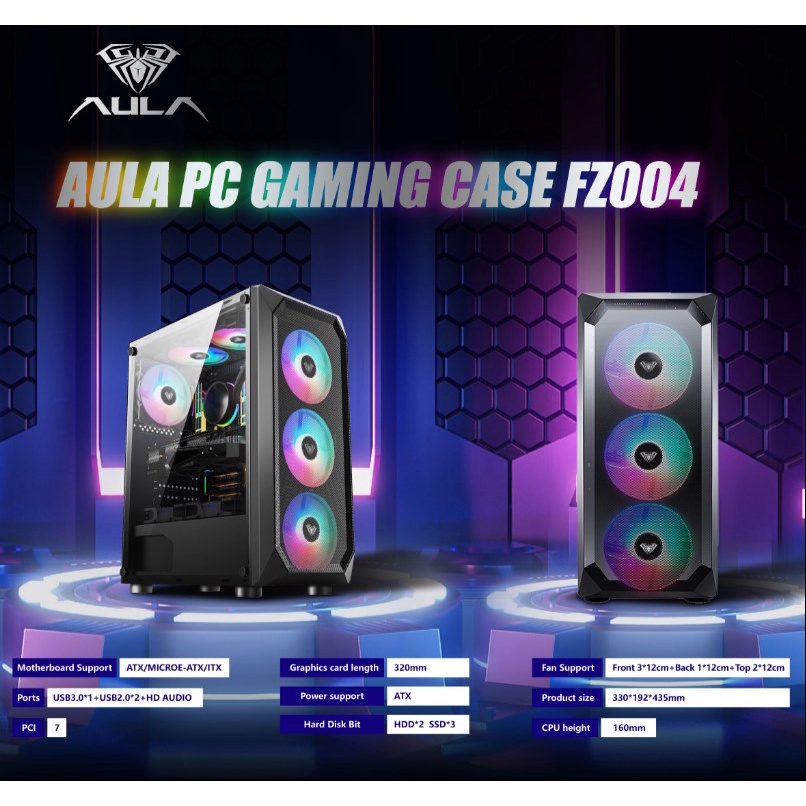 ATX CASE (NP) AULA FZ004 (BLACK) | Shopee Thailand