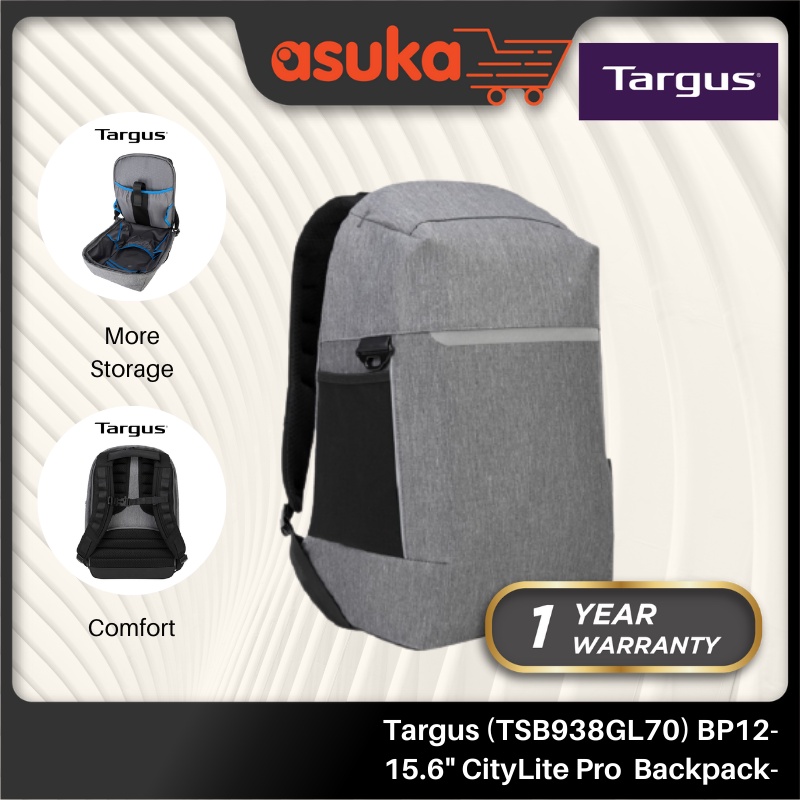 [กระเป๋าเป้ใส่แล็ปท็อป ปลอดภัย] Targus TSB938GL70 BP12-15.6 นิ้ว ...
