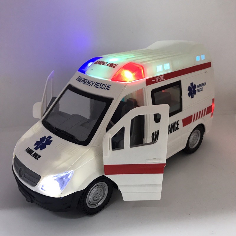 รถพยาบาล AMBULANCE RESCUE CAR 2IN1 รถพยาบาลใส่ถ่าน | Shopee Thailand