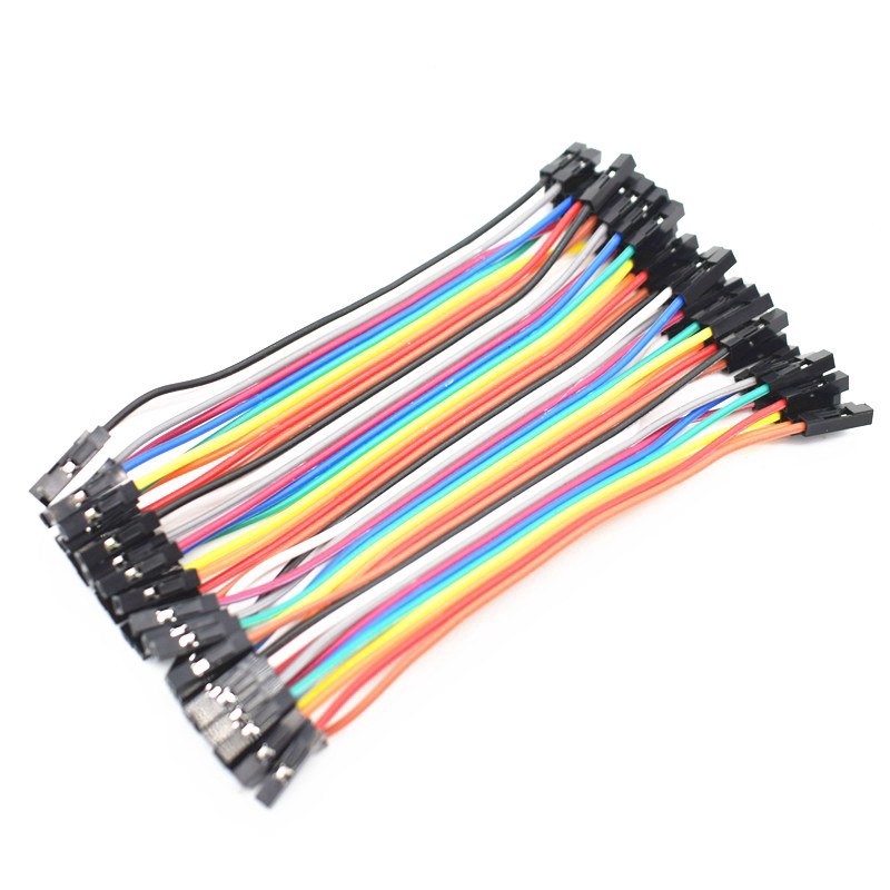 40pcs in Row Dupont Cable 10cm 2.54mm 1pin 1p-1p Female to Female ...