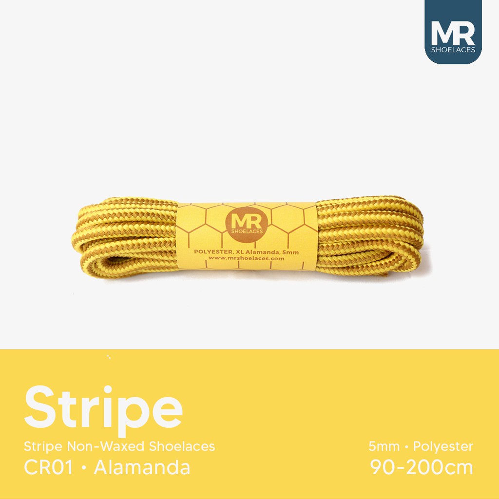Mr Shoelaces CR01 Alamanda (สีน้ําตาลเหลือง) ลายกลม / Motif Shoelaces 5-6mm 80cm 90cm 100cm ...