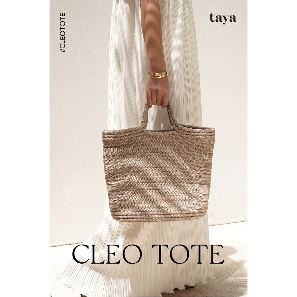 CLEO TOTE กระเป๋าเชือกทอ | Shopee Thailand