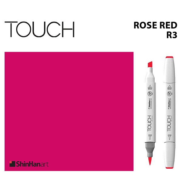 TOUCH TWIN BRUSH MARKER R3 (ROSE RED) / มาร์คเกอร์หัวพู่กัน-หัวตัดขนาด ...