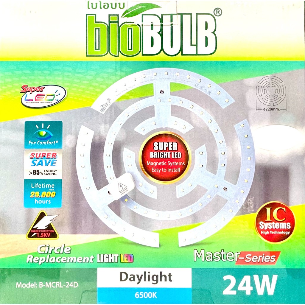 นีออนกลม LED หลอดไส้กลม BioBulb LED 24W เดย์ Master Series | Shopee ...