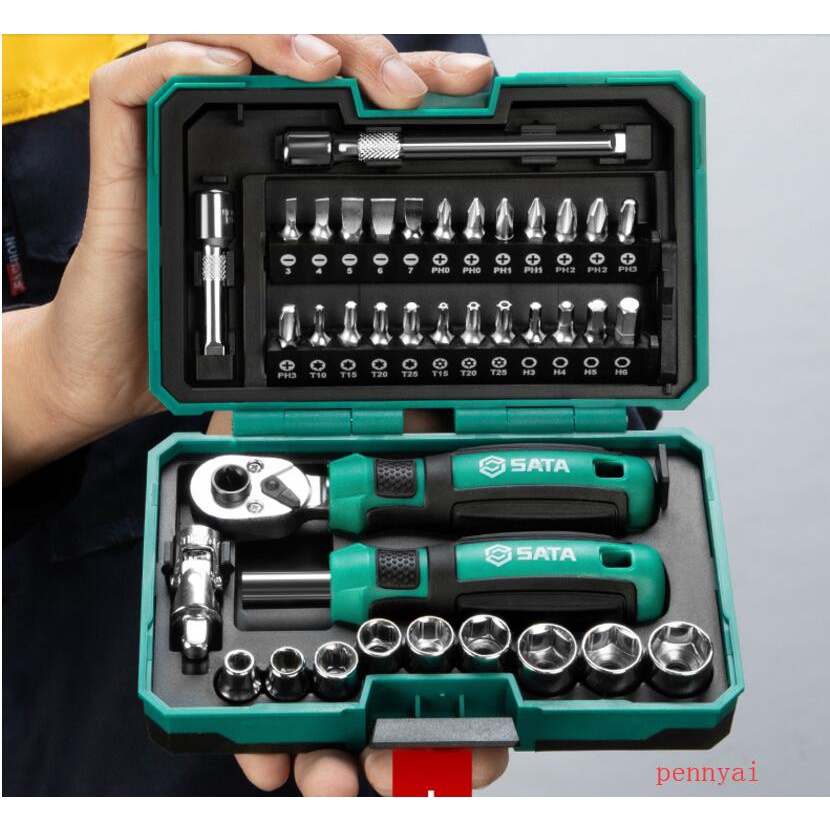 Sata ประแจวงล้อ แรงบิด / แขนเมตริก / ดอกไขควง รวม 38 ชุด 05498 | Shopee ...