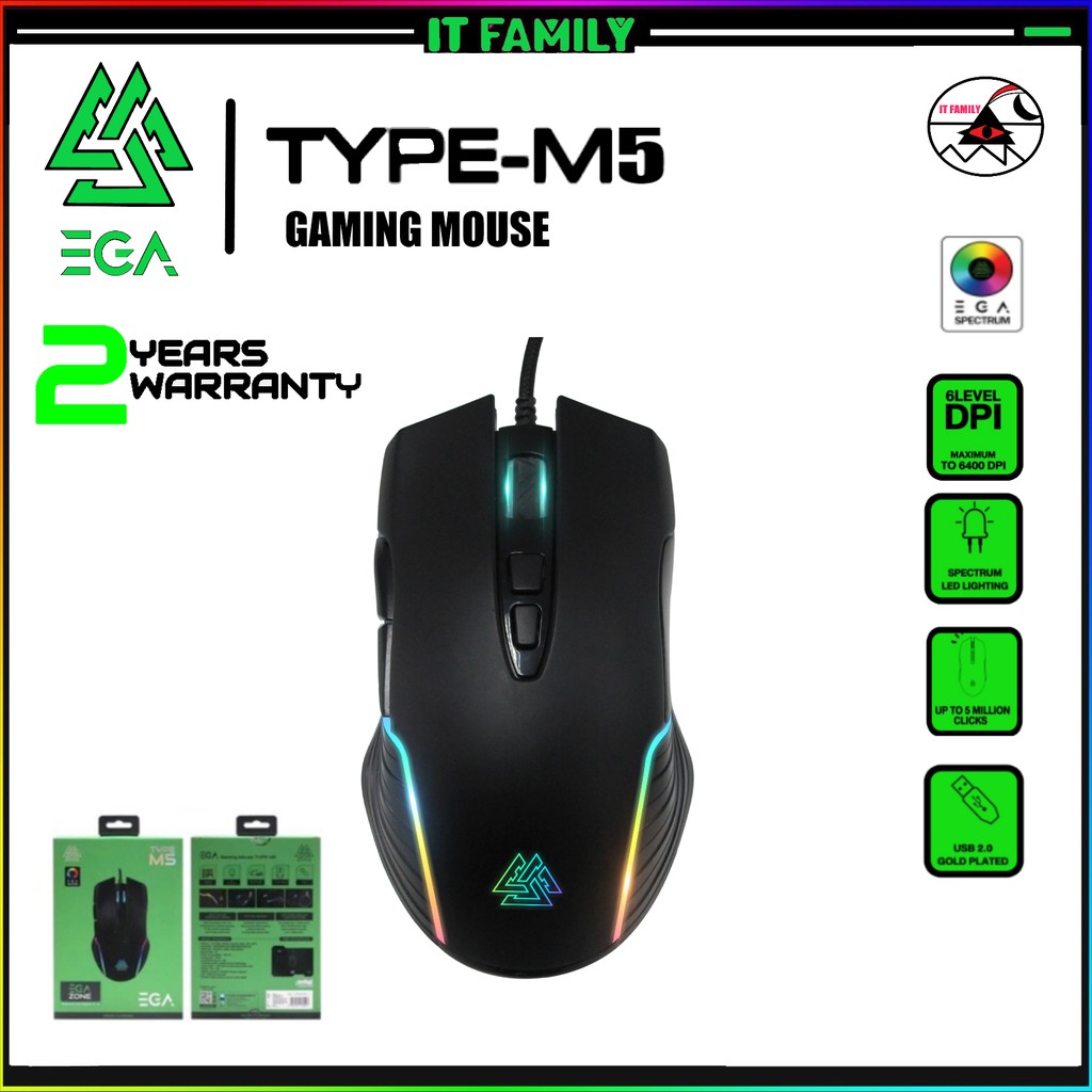 EGA Type-M5 Gaming Mouse LED เมาส์เกมมิ่ง มาโคร | Shopee Thailand
