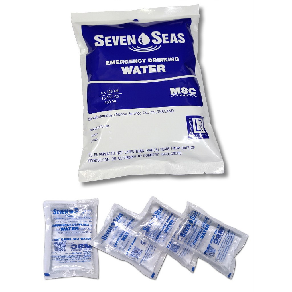 SEVEN SEAS Emergency Drinking Water เซเว่นซีส์ น้ำดื่มฉุกเฉิน Lifeboats ...