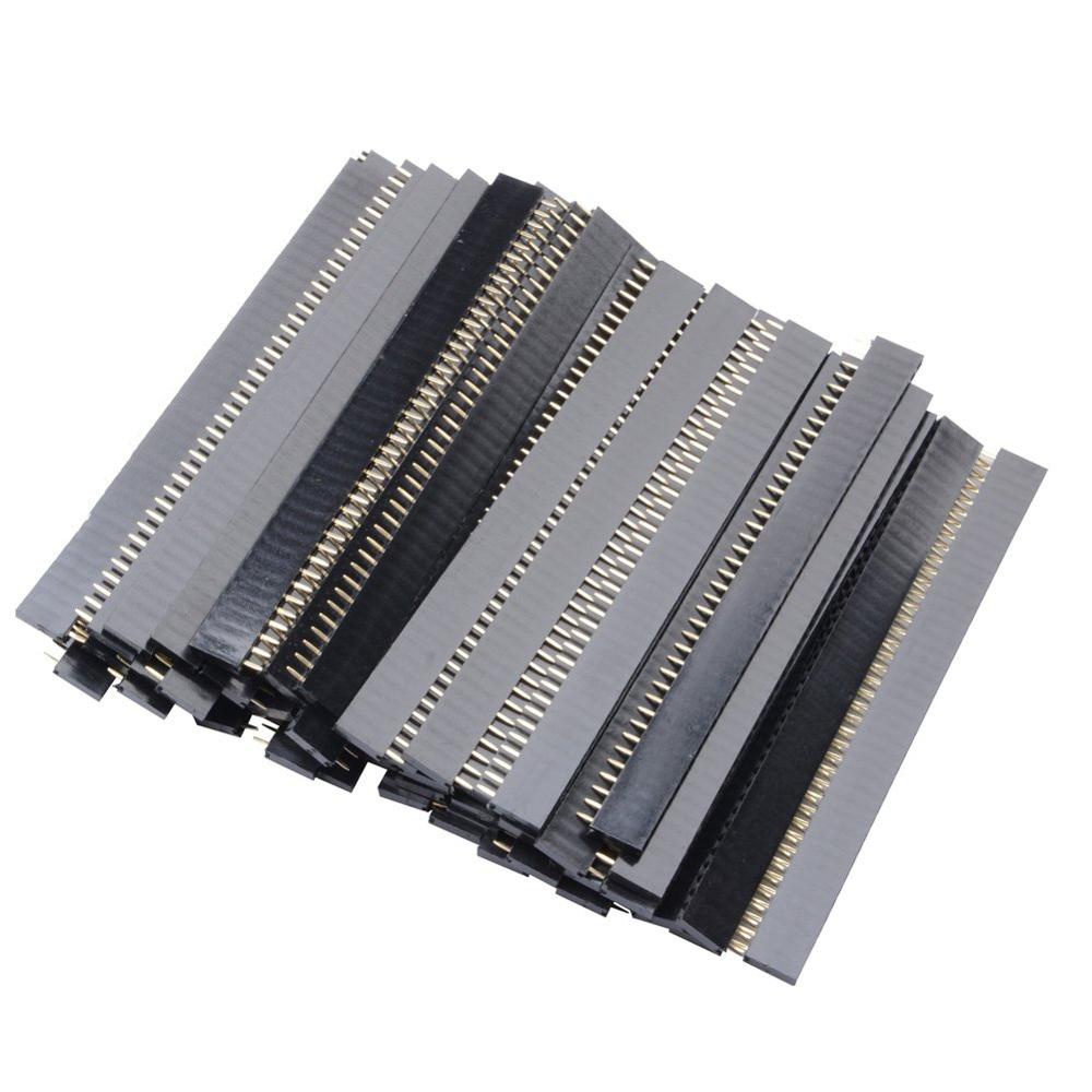 100PCS 1X40 PIN Single Row Straight Female PIN Header 2.54MM PITCH Strip Connector Socket 1x40 ...