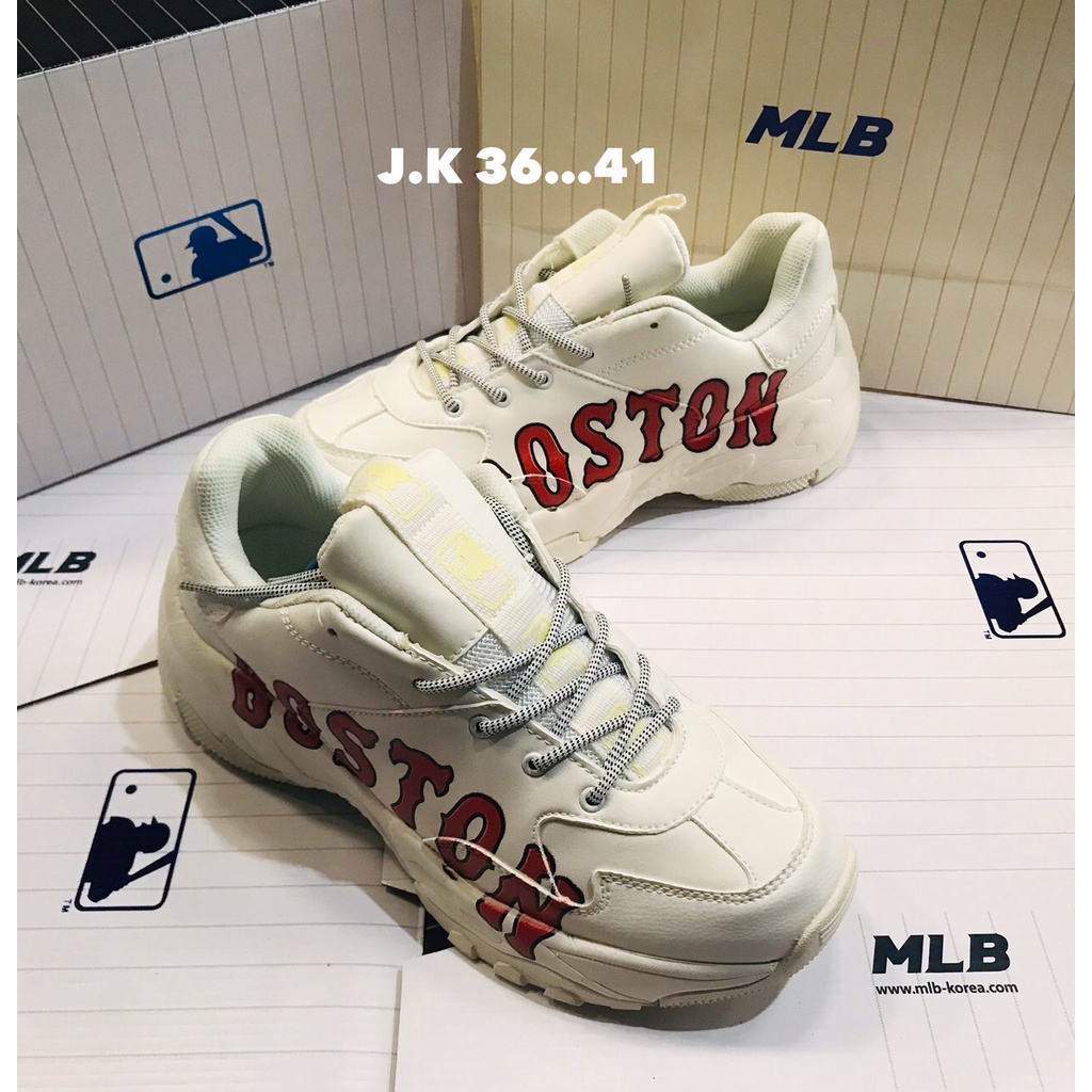 MLB BOSTON รองเท้าผ้าใบผูกเชือกพร้อมกล่อง | Shopee Thailand