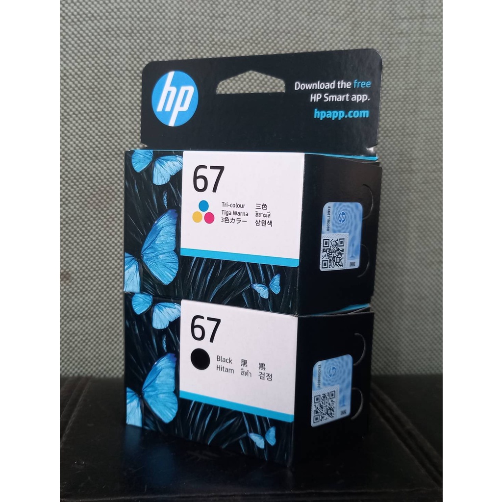 HP 67 BK + 67 CO (3YM55AA)(3YM56AA)( สีดำ+ 3 สี )PACK2BOX ของแท้ ...