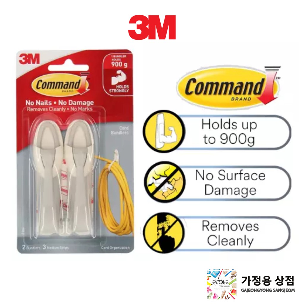 3m Command 17304 Cord Bundlers - Damage Free ที่ถอดออกได้พร้อมกาวที่ ...