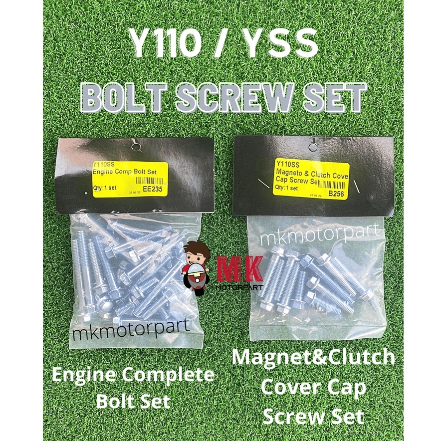 Yamaha Y110 / YSS Engine /// Magneto & Clutch Cover Cap Bolt SCREW SET / ฝาครอบแม่เหล็ก Skru ...