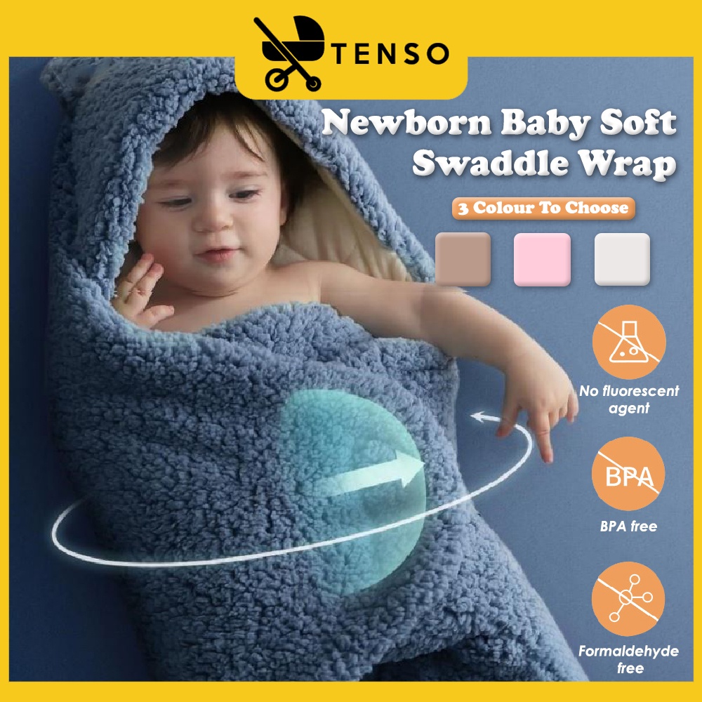 Tenso BM001 ถุงนอนเด็กแรกเกิด มีฮู้ด ผ้าขนแกะนุ่ม ผ้าห่อตัว หมีแบล็คเก็ต Kain Bedung | Shopee ...
