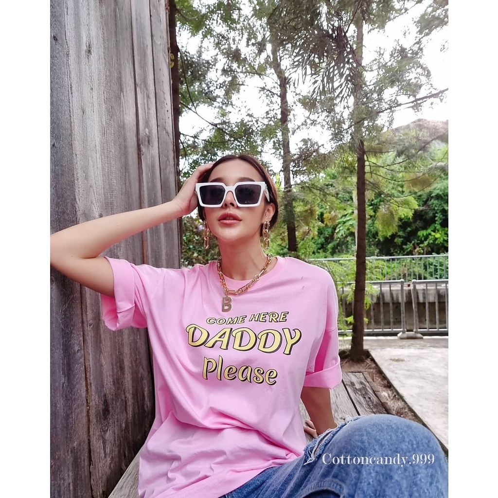 Rainey Closet - เสื้อยืดคอกลม Come here daddy please เสื้อยืดสีพื้น ...