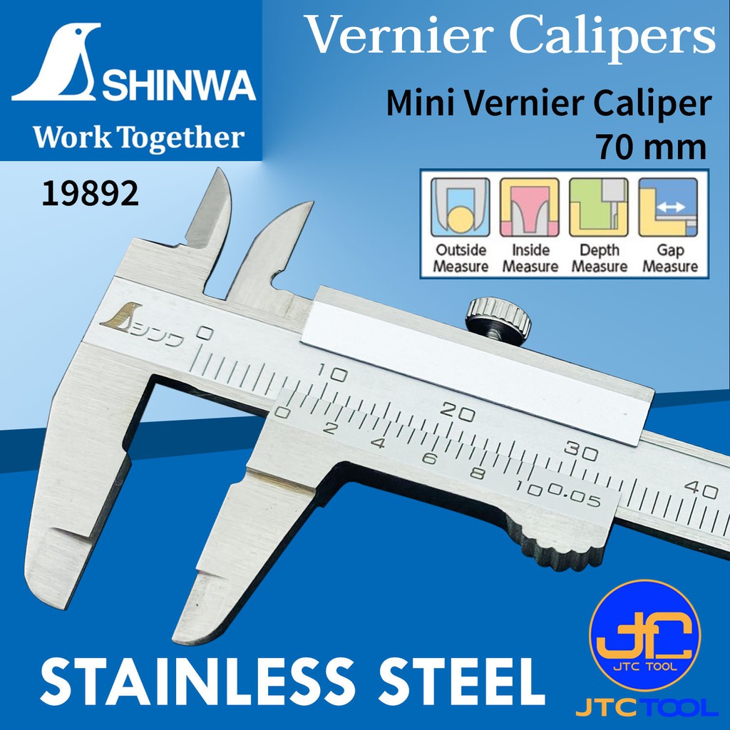 Shinwa เวอร์เนีย คาลิปเปอร์ ความละเอียด 0.05มิล ขนาด 70 , 100 , 150 มิล - Vernier Caliper ...