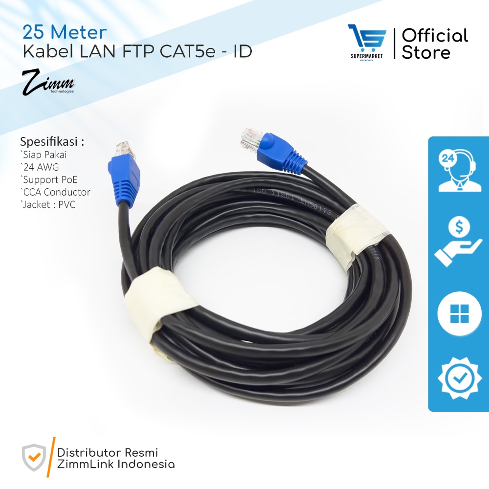 Rj45 Cat 5e FTP STP สาย Lan กลางแจ้ง 25 เมตร พร้อมใช้งาน FTP Cat5e ความยาว 25M | Shopee Thailand