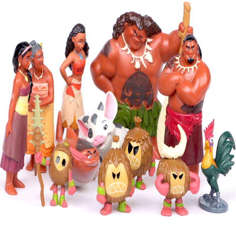 ตุ๊กตาฟิกเกอร์ Moana Maui Chief Tui Sina Gramama Heihei ของเล่นสําหรับ ...