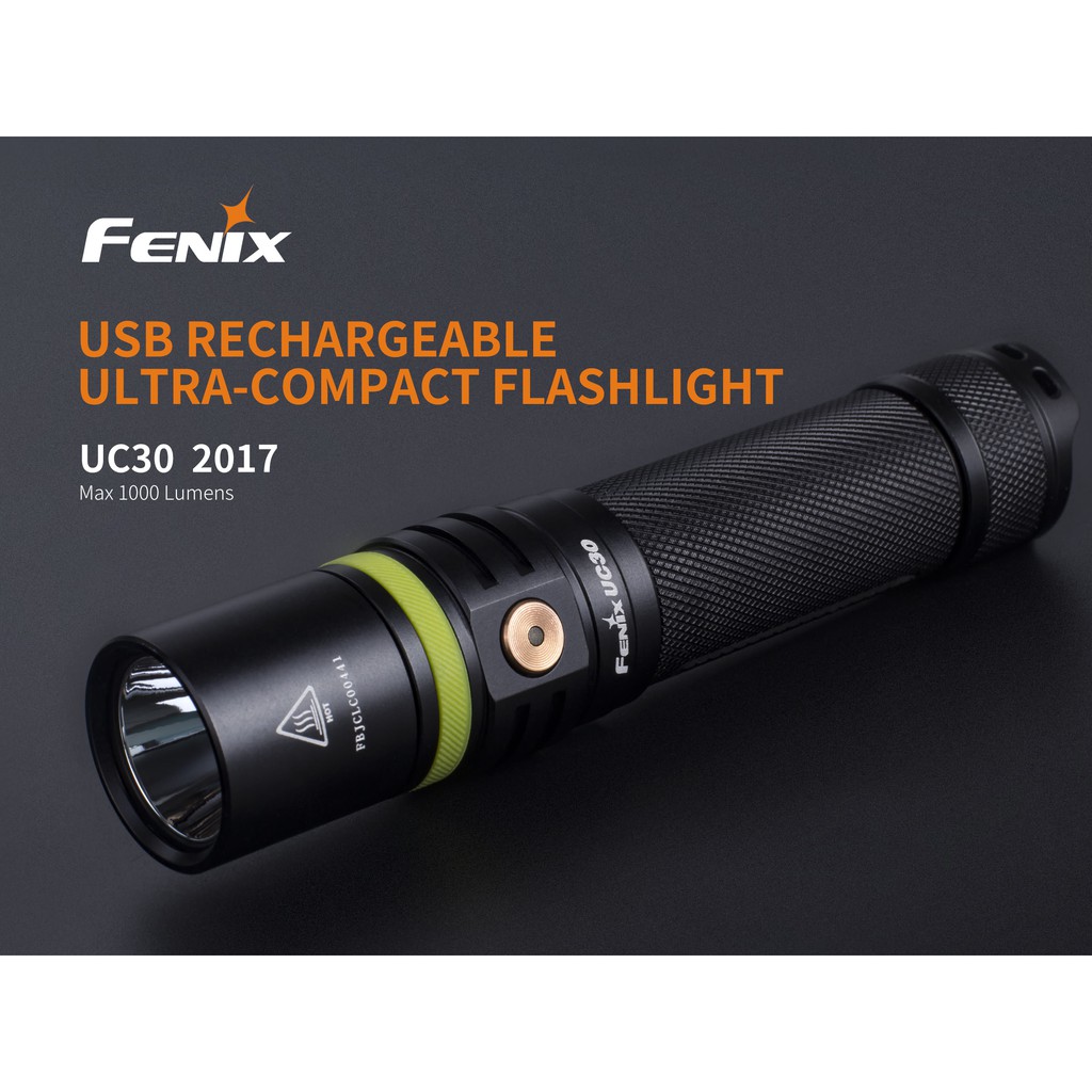 ไฟฉาย Fenix UC30 1000LM USB Rechargeable พร้อมแบตเตอรี่ | Shopee Thailand