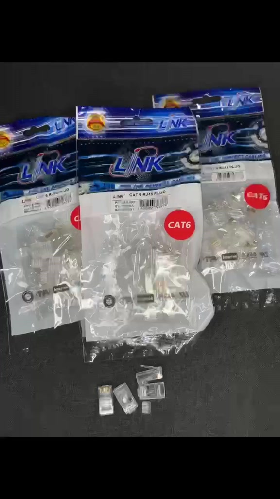 US-1002 หัวแลน CAT6 RJ45 (10/Pack) MODULAR PLUG (ตัวผู้) ยี่ห้อ LINK รับประกันของแท้ 100% ...