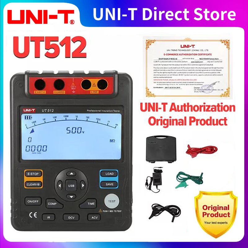 【พร้อมส่ง】UNI-T Ut512 เครื่องทดสอบความต้านทานดิจิทัล เมกะโอห์มมิเตอร์ ...