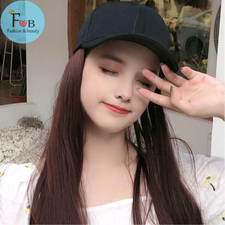 วิกผมหยิกผู้หญิงสไตล์เกาหลีผมยาวหยิกตรงสีเทาสีน้ำตาลเข้มเต็มหมวก ...