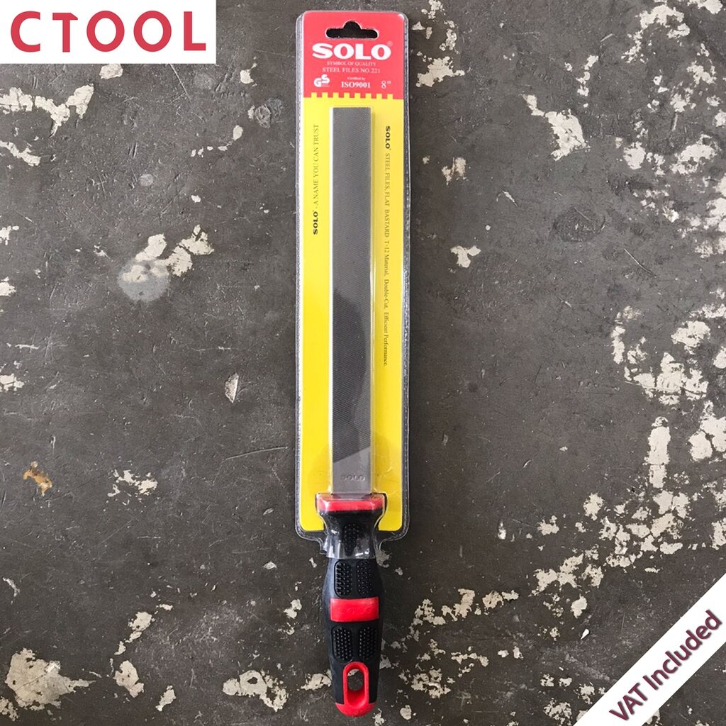 ตะไบแบนหยาบพร้อมด้าม 8 นิ้ว 221-8" Solo ของแท้ - Authentic Flat Bastard Hand File - ซีทูล Ctool ...