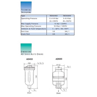 ชุดออโต้เดรน Auto Drain SMC Model AD600-10 | Shopee Thailand