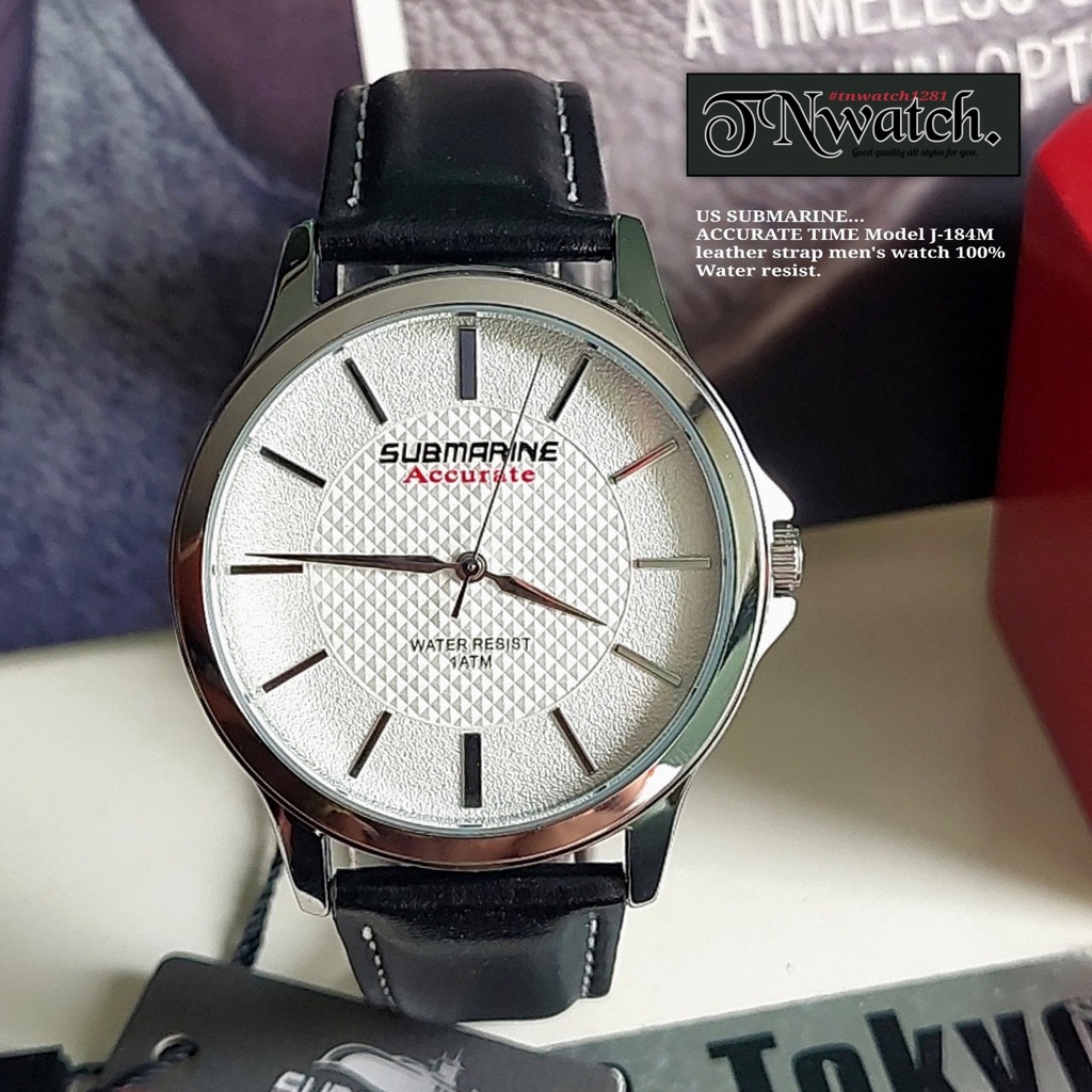 us submarine รุ่น J-183-184M นาฬิกาข้อมือ นาฬิกาผู้ชาย ระบบควอทซ์ นาฬิกาสายหนัง กันน้ำ 100% ...