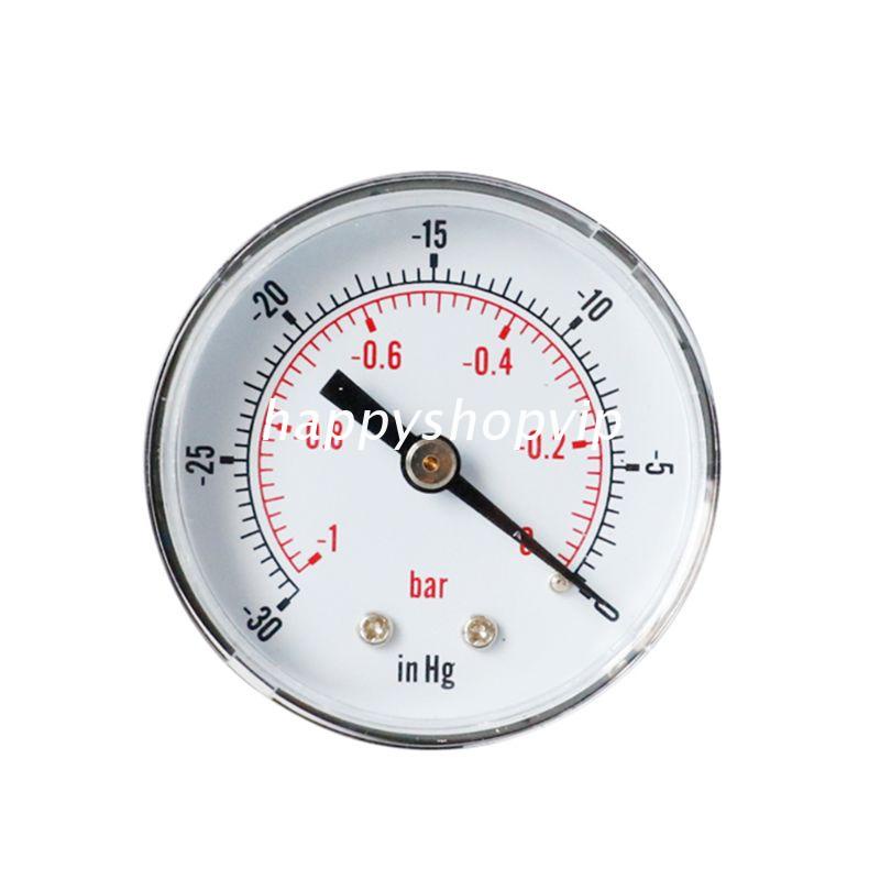 HSV Vacuum Gauge 52mm -1/0 Bar -30"Hg/0 1/8 BSPT Back Connection Air ...
