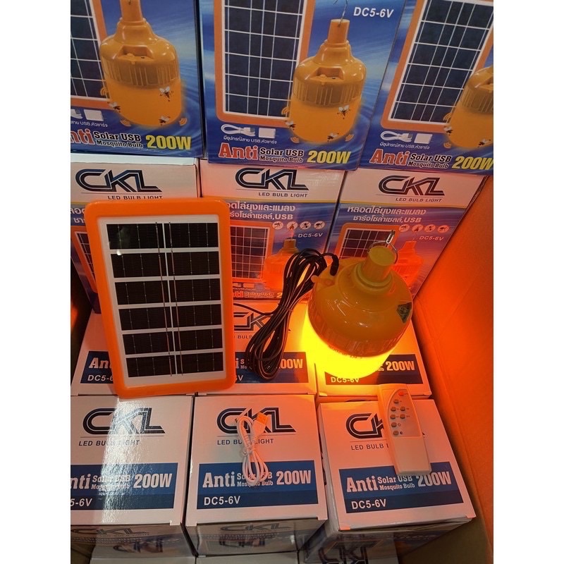 หลอดไฟไล่ยุง หลอดโซล่าเซลล์ DC5-6V 200W เปิด-ปิด อัตโนมัติ PAE-3330 / F ...