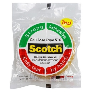 เทปใส 3M 3/4 นิ้ว X36 หลา 3 นิ้ว เทปกาวและอุปกรณ์ CELLULOSE TAPE 3M 510 3/4”X36Y 3” อุปกรณ์ ...