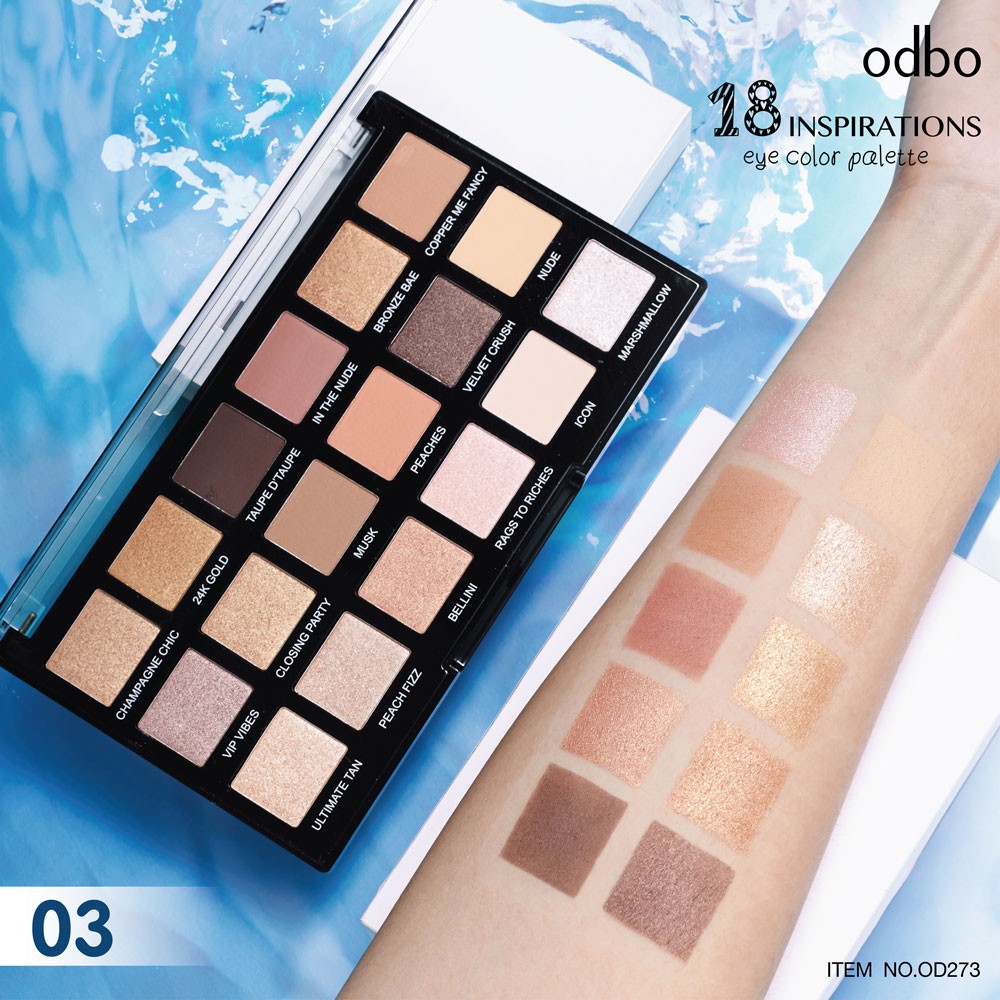 odbo 18 inspirations eye color palette อายแชโดว์ โอดีบีโอ OD273 | Shopee Thailand