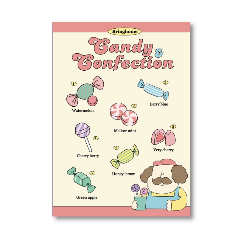 Bringhome Candy Shop Collection Postcard A5 โปสการ์ดลายร้านลูกอม สำหรับ ...