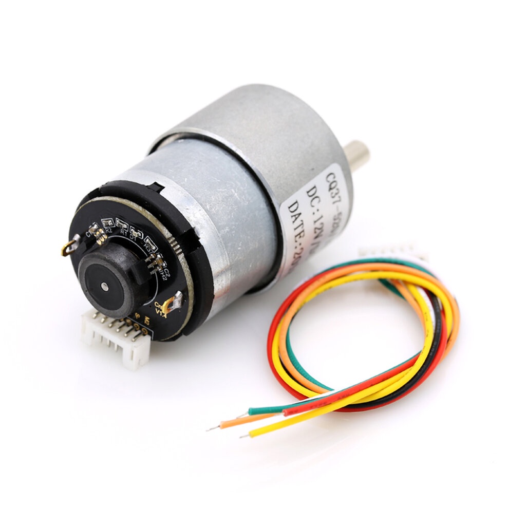 มอเตอร์พร้อม AB phase encoder 1:10 12v 1000 RPM DC motor gear with AB ...