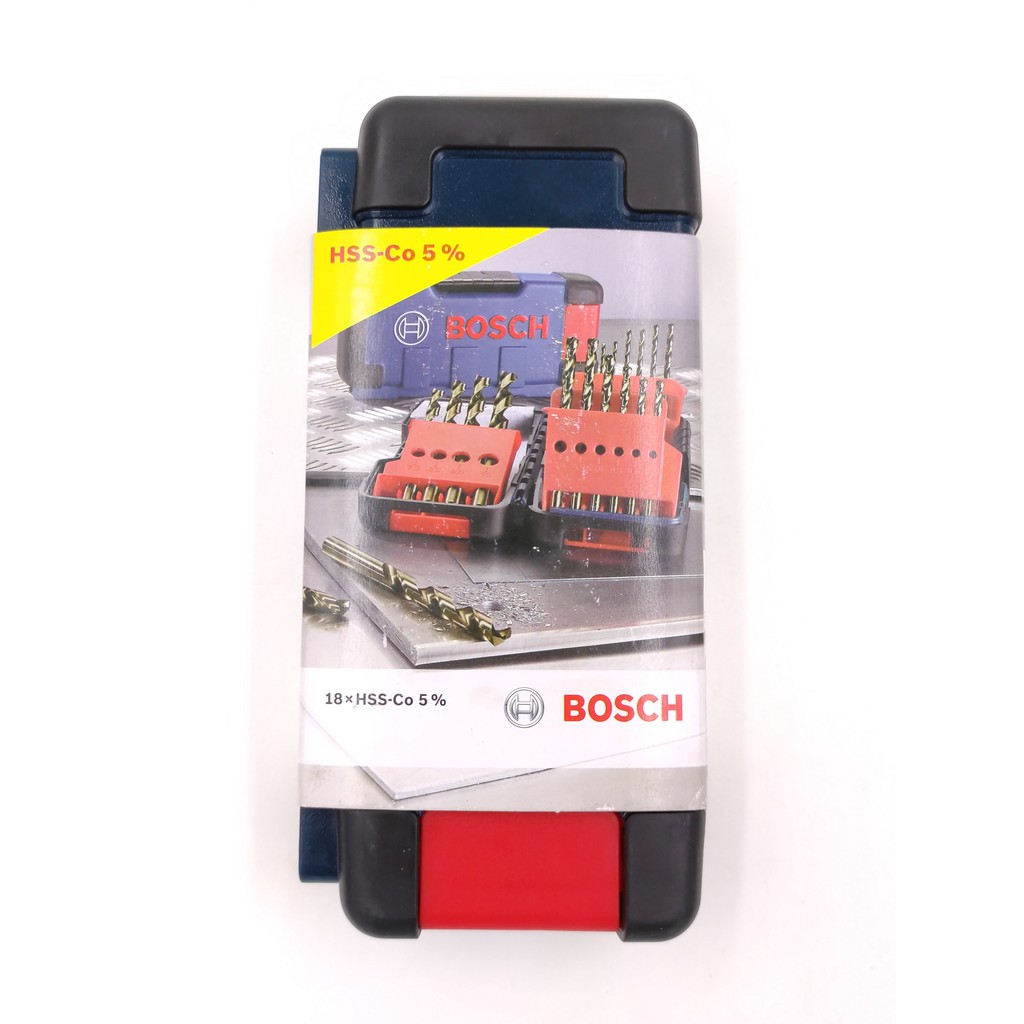 2607017047 BOSCH ดอกสว่านHSS-CO 18ตัวชุด 1-10มม. เจาะสเตนเลส เหล็กแข็ง ...