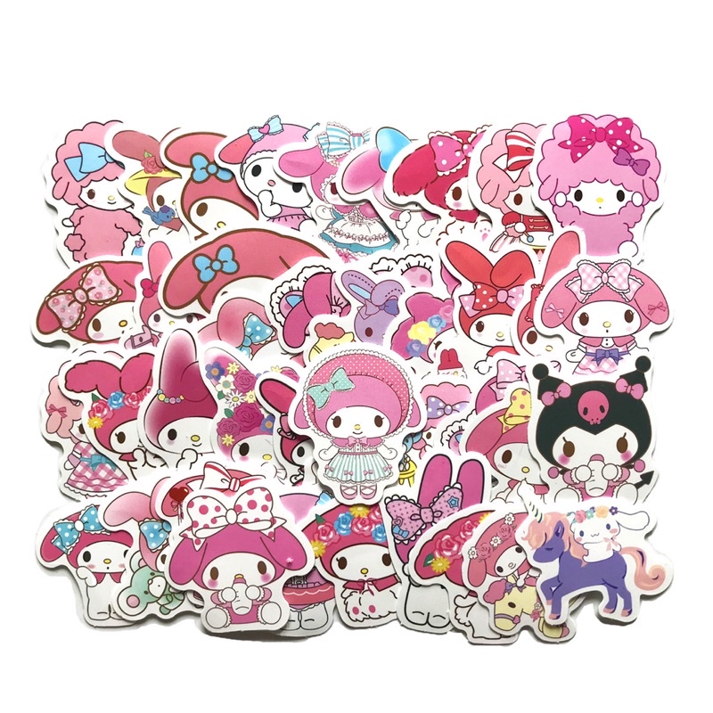 สติ๊กเกอร์ Mymelody 20 มายเมโลดี้ 40 ชิ้น ซานริโอ้ Sanrio Kuromi สติ้ก