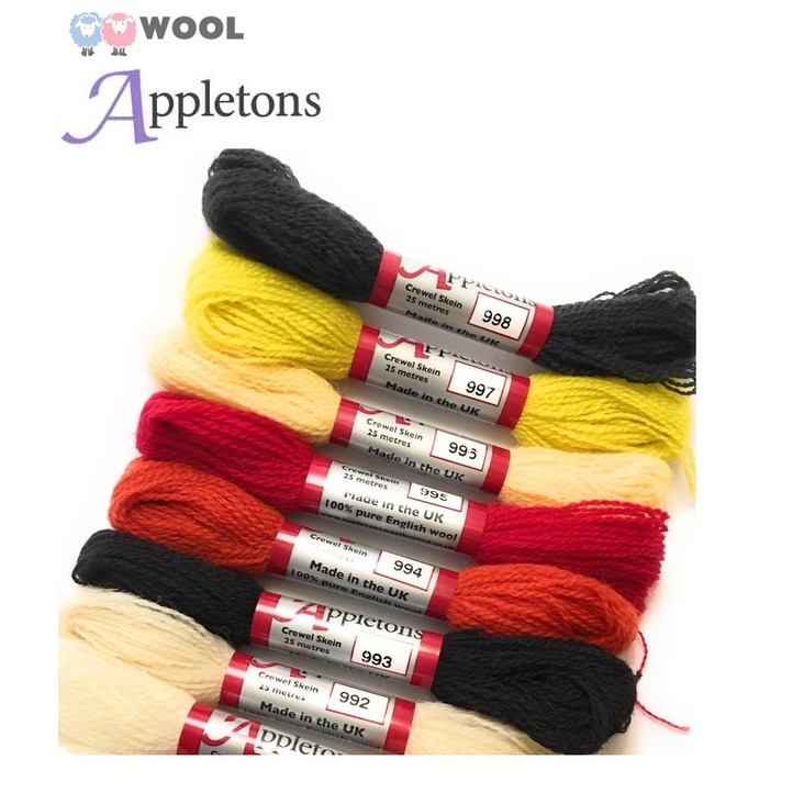 Appletons wool crewel skein 2ply-ไหมพรมขนแกะ 100% (ราคาต่อ 1ใจ ...