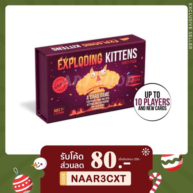 Exploding Kittens : Party Pack Board game [ภาษาอังกฤษ] - บอร์ดเกมแมว ...