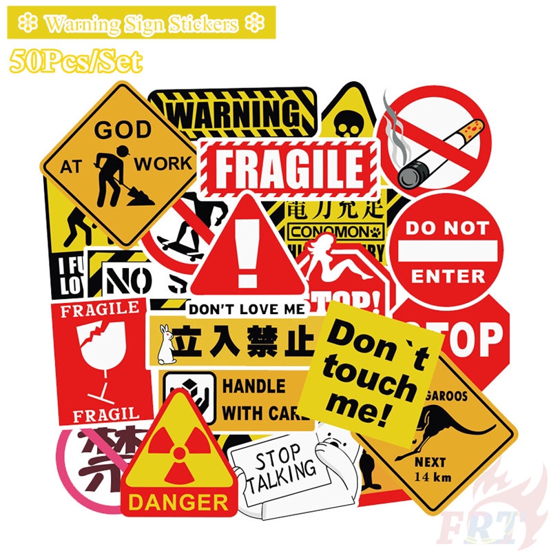 Warning Sign Series 01 สติ๊กเกอร์ 50Pcs/Set Warning Mark DIY Fashion ...