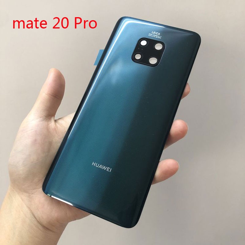 กระจกนิรภัยฝาหลังสําหรับ Huawei Mate20 Mate 20 Pro ฝาหลังแบตเตอรี่ประตู + กรอบกล้อง + ฝาครอบแฟลช ...