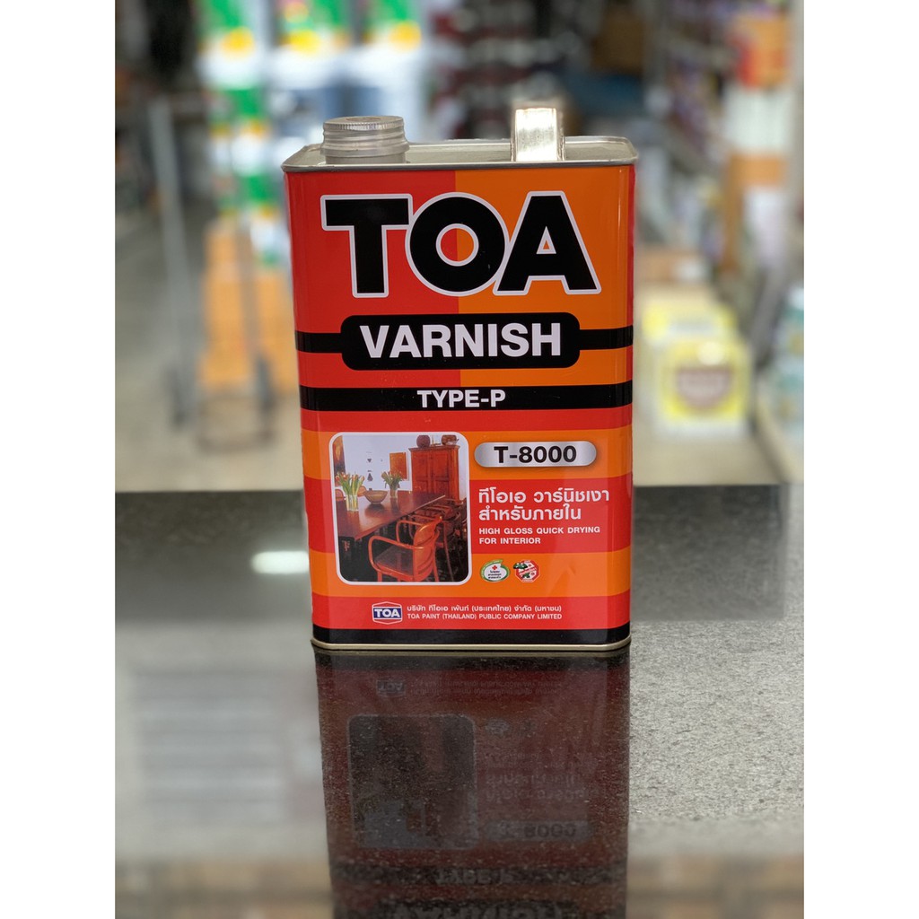 วานิชเงา TOA สำหรับภายใน (3.785 ลิตร) TOA VARNISH HIGH GLOSS T-8000 | Shopee Thailand