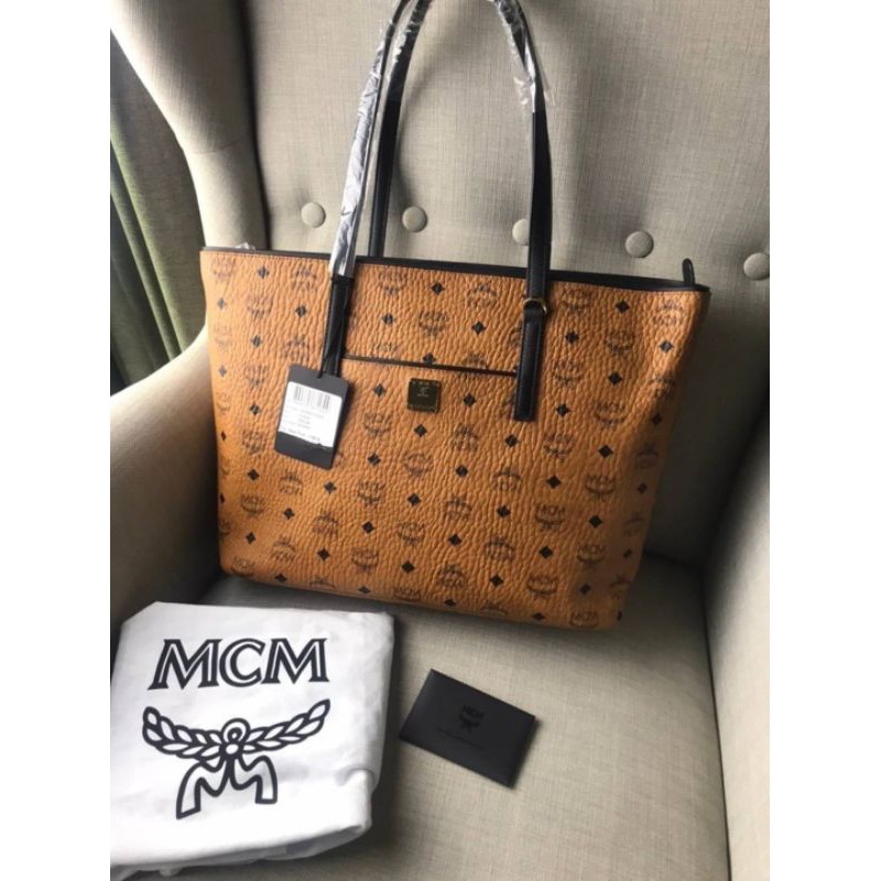 mcm leather zip tote | Shopee Thailand