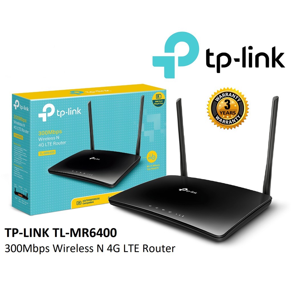 TP-Link TL-MR6400 300 Mbps 4G Mobile Wi-Fi Router เราเตอร์ LTE N ...